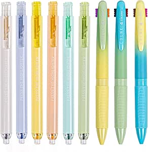 Amazon.com : COLNK Retractable Highlighters Assorted Colors and Colored ...
