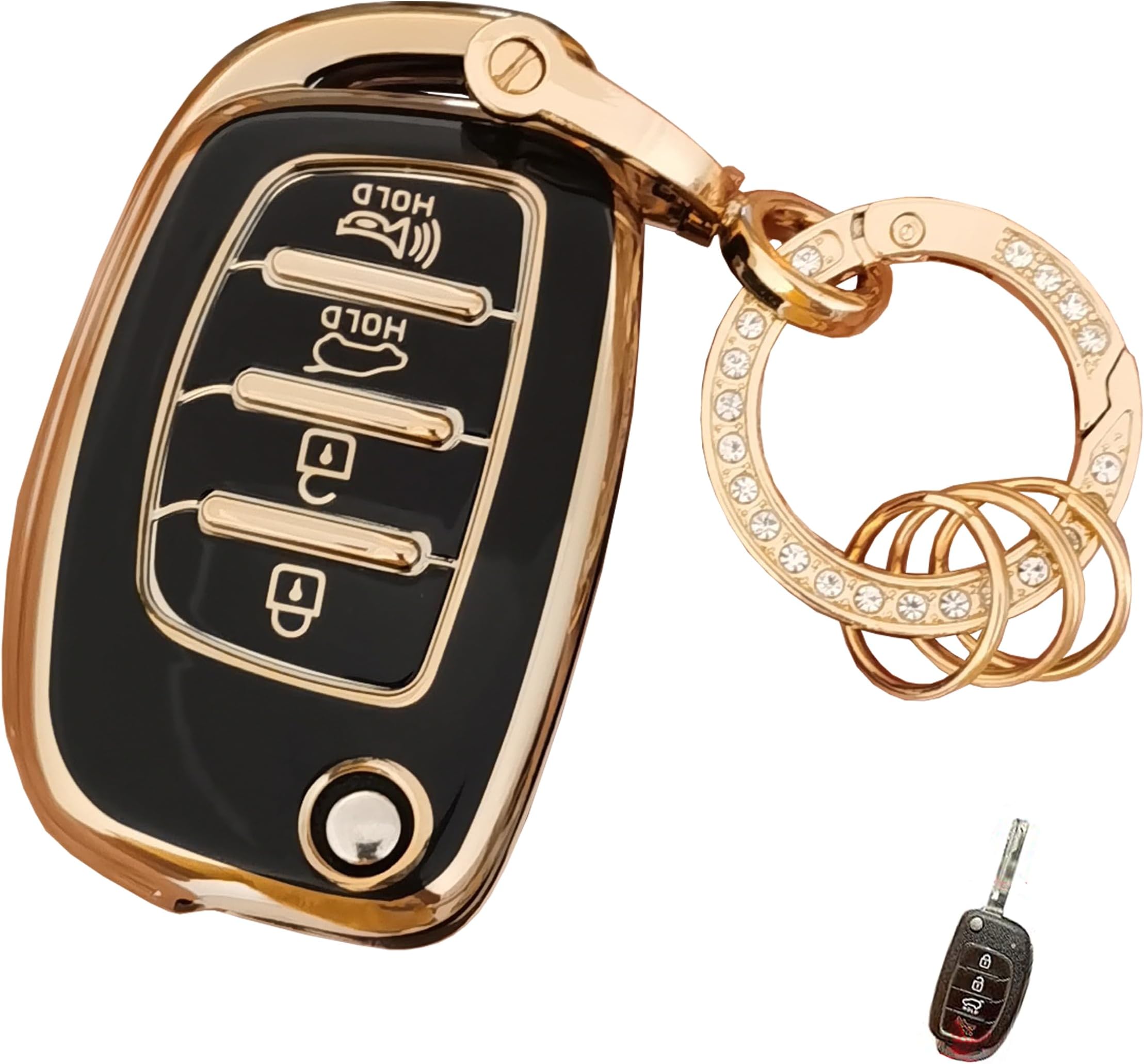 Amazon.com: Syodiesn for Hyundai Key Fob Cover Soft TPU with Keychain ...