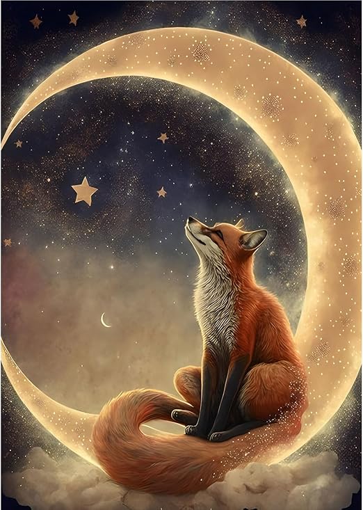 MOGTAA Fox Diamond Painting for Adults, Starry Night 5D Diamond Art ...