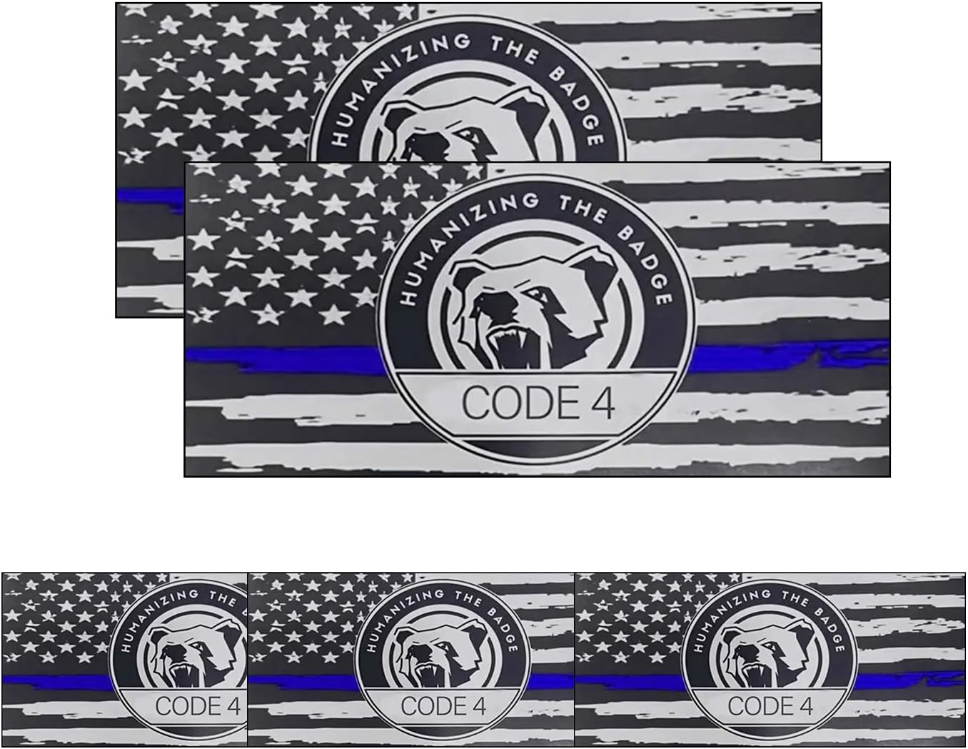 Amazon.com - Thin Blue Line Sticker - Code 4, Thin Line Flag Car Decal ...
