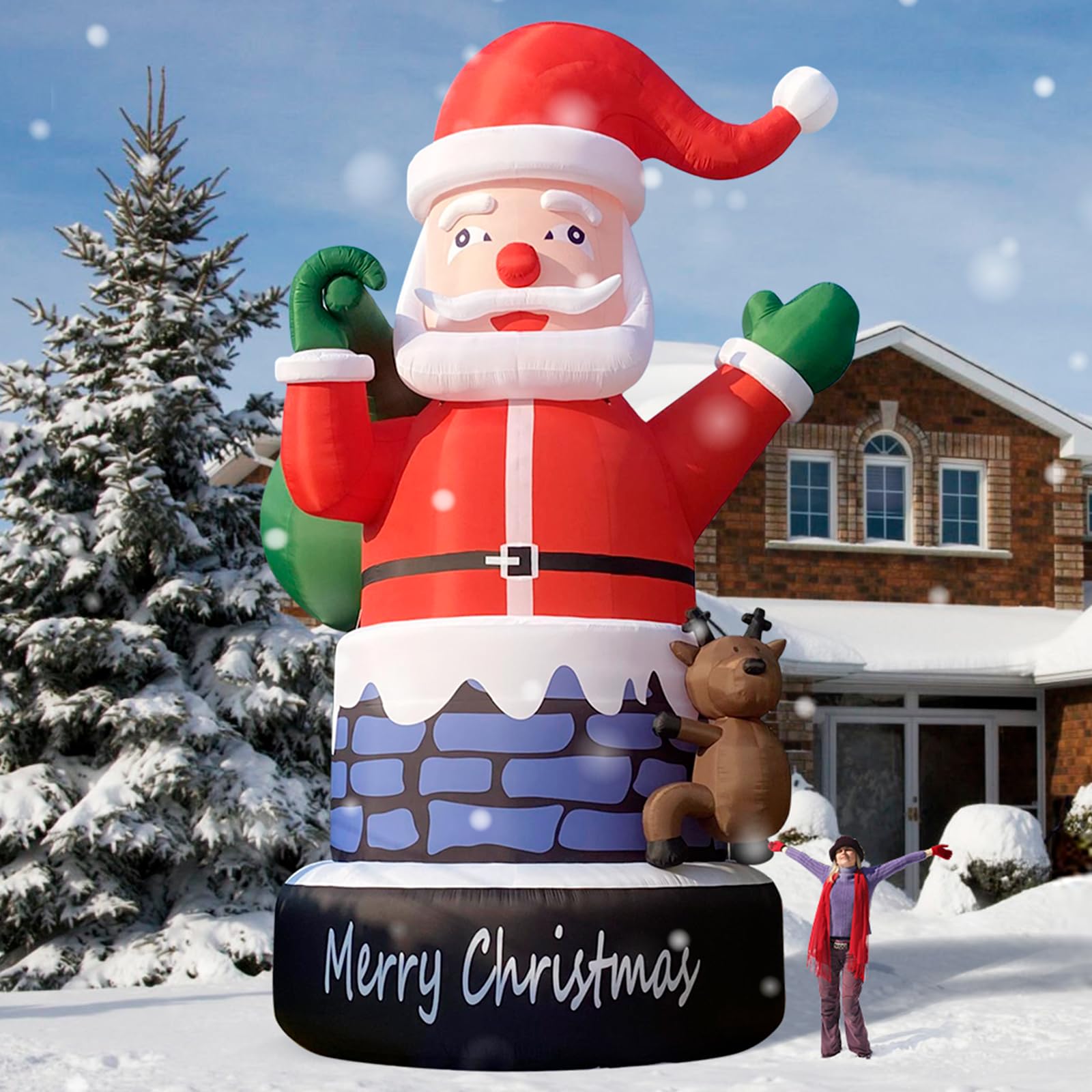 Amazon.com: Giant Santa Inflatable 26FT Giant with UL Blower for ...