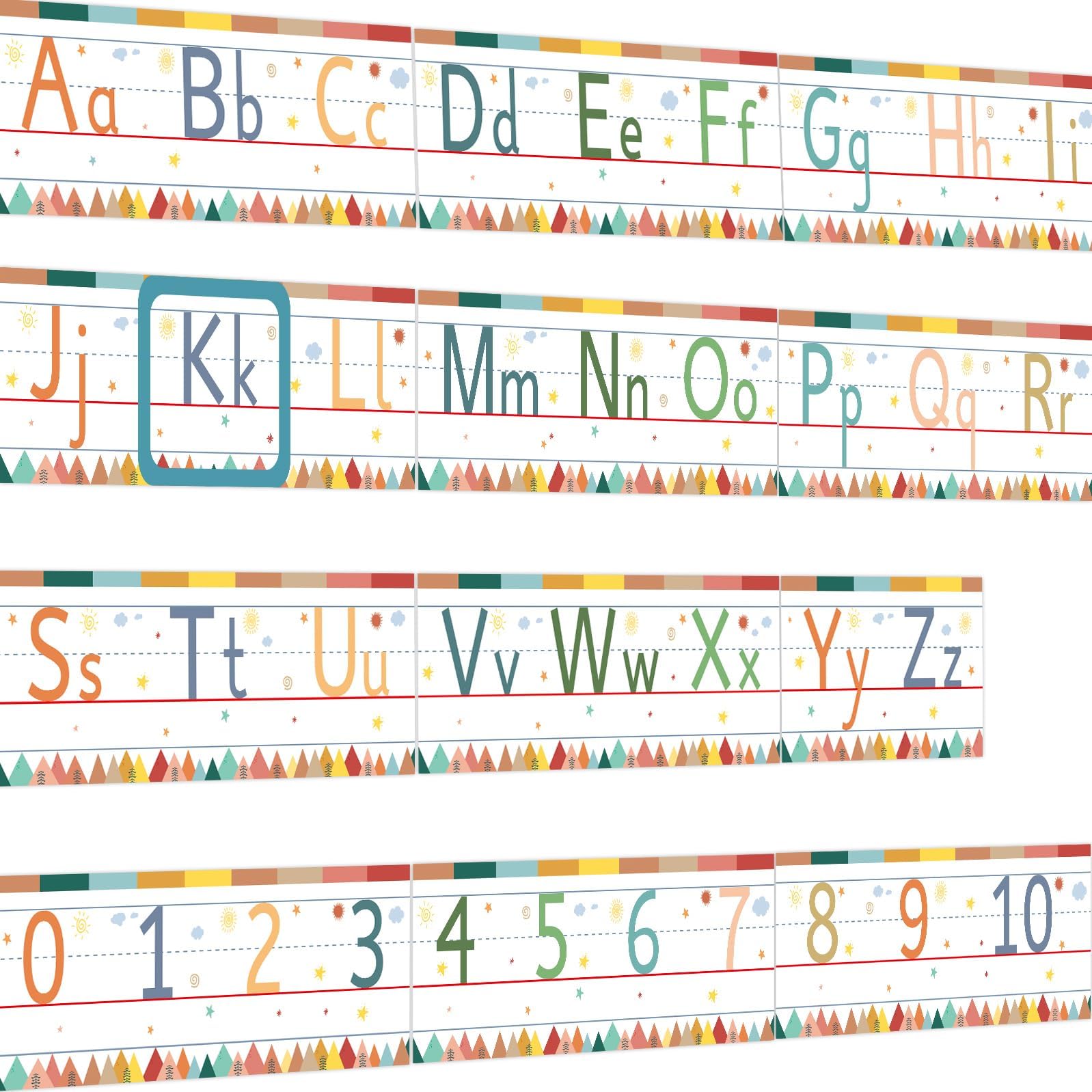 Amazon.com: Pasimy 12 Pieces Alphabet Bulletin Board Strips Set ...