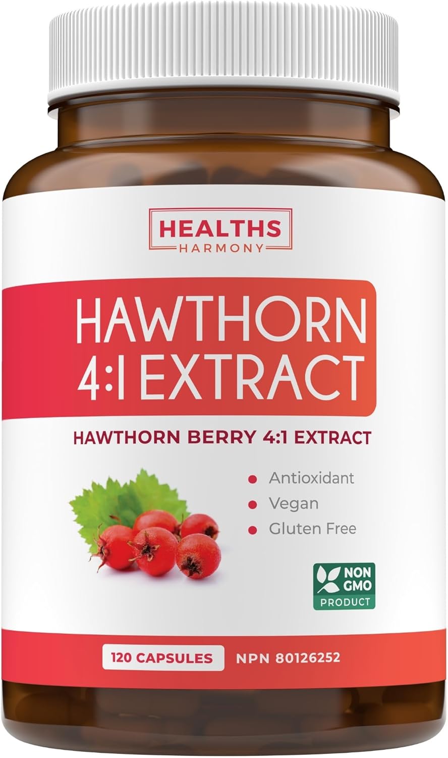 Hawthorn Berry Capsules (4 Month Supply) High Strength 4:1 Extract ...