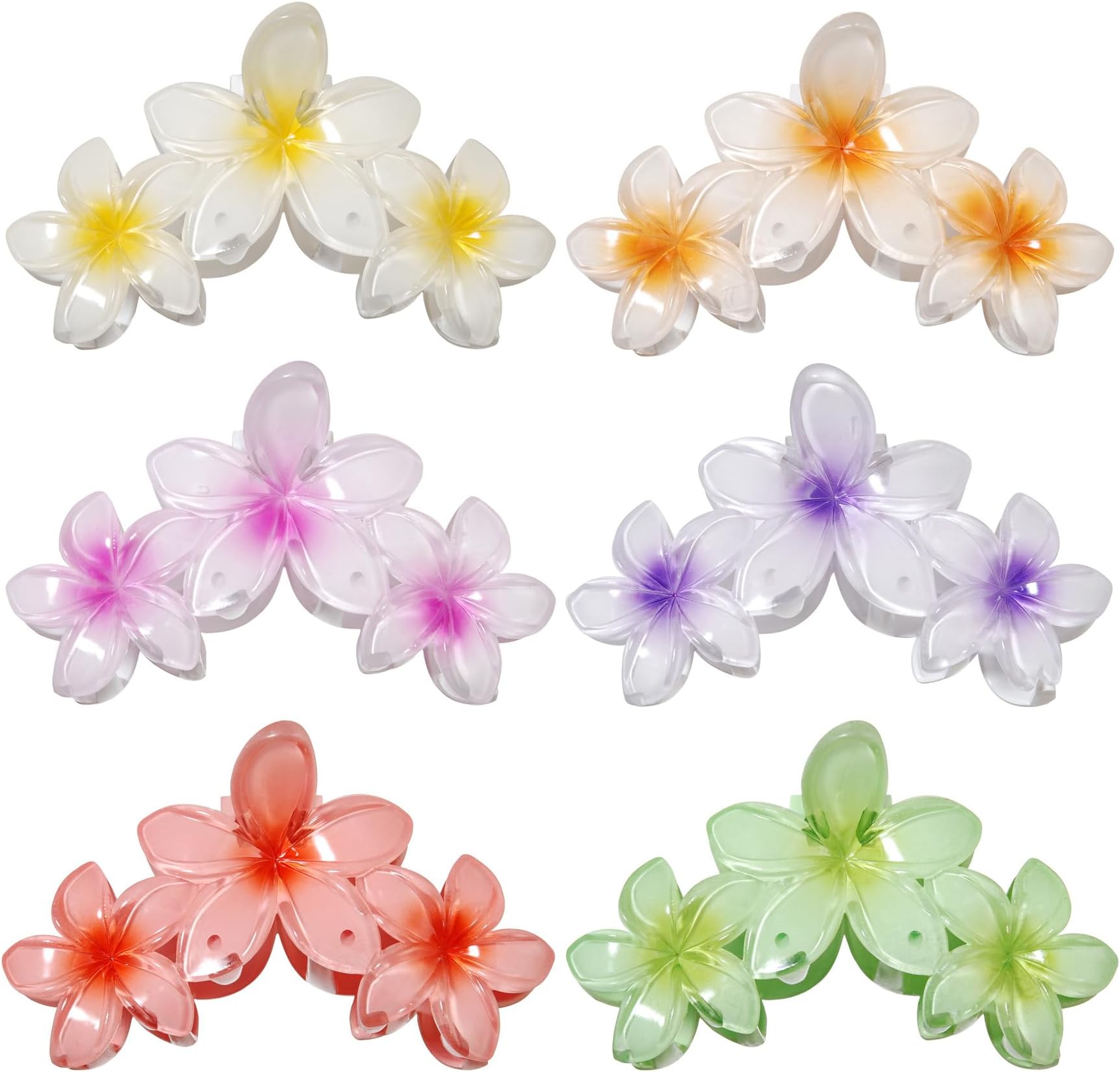 Amazon.com: HAPTIME 10 Pack Flower Claw Clips for Women, Preppy Hair ...
