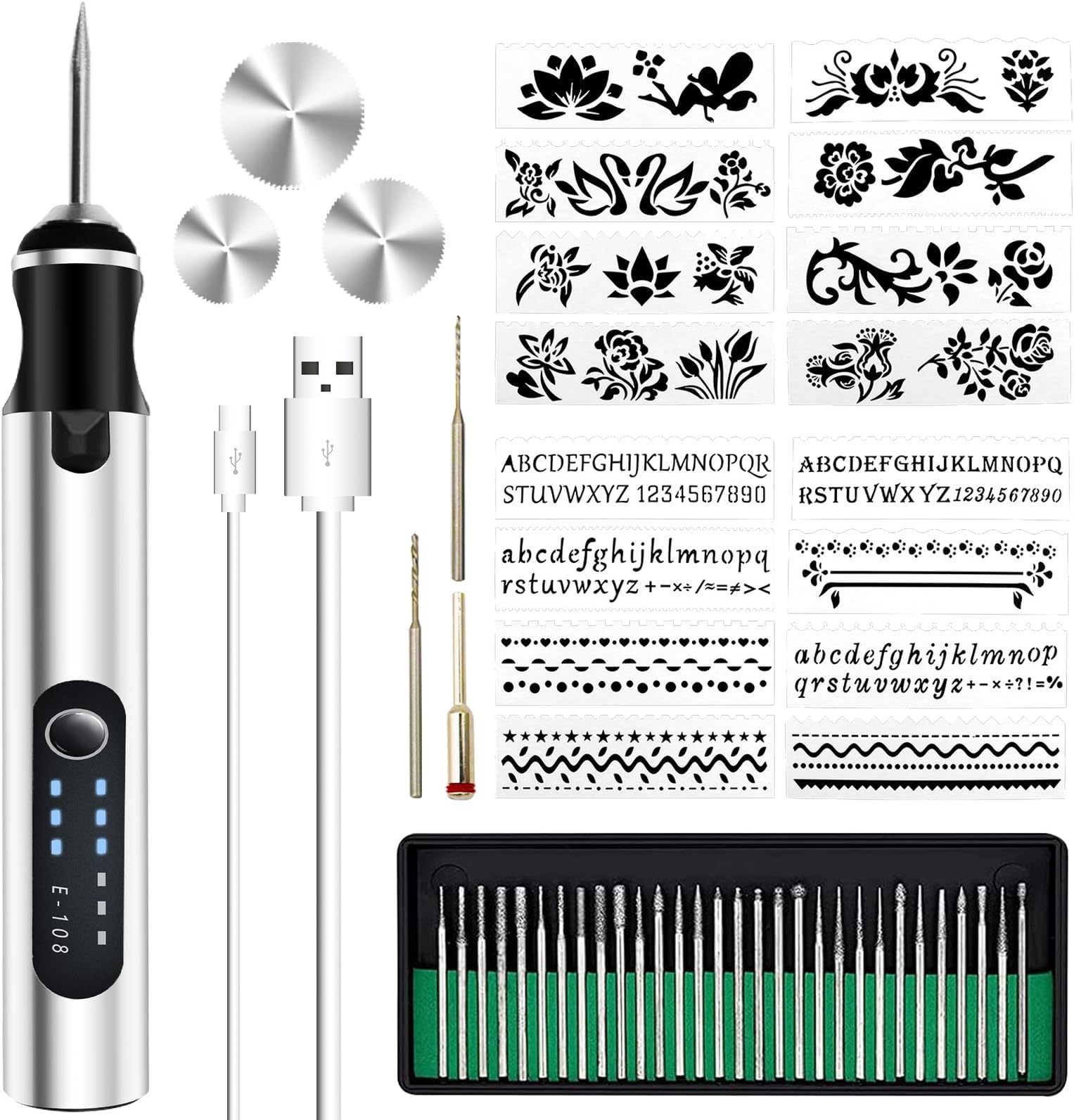 USB Rechargeable Micro Engraver Etching Pen,25W Mini Electric Engraving ...
