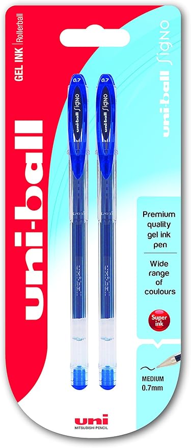 uni-ball UM-120 Signo Gel Rollerball Pen - Blue, Pack of 2 : Amazon.co ...