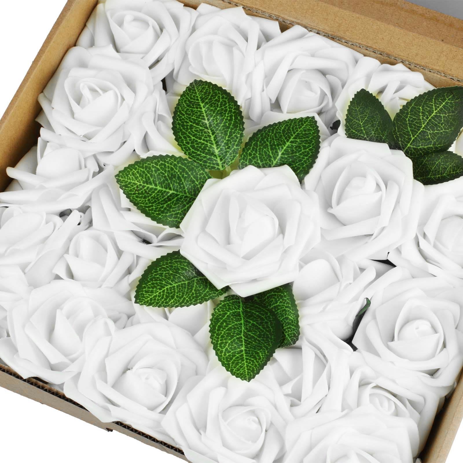 Amazon.com: Vlovelife Artificial Flowers with Stem, 25pcs White Real ...
