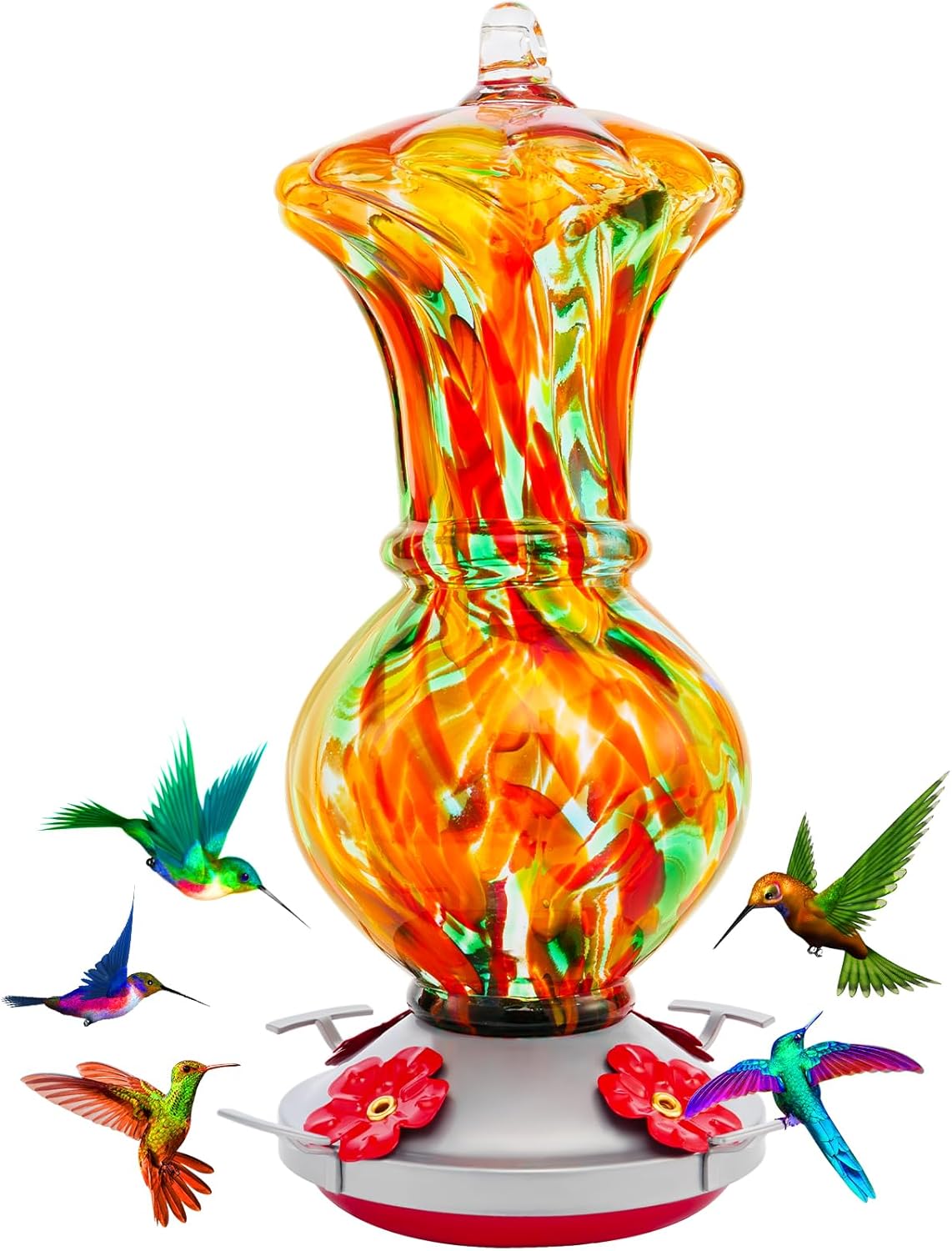 Amazon.com : REHBORT Glass Hummingbird Feeders for Outdoors Hanging ...