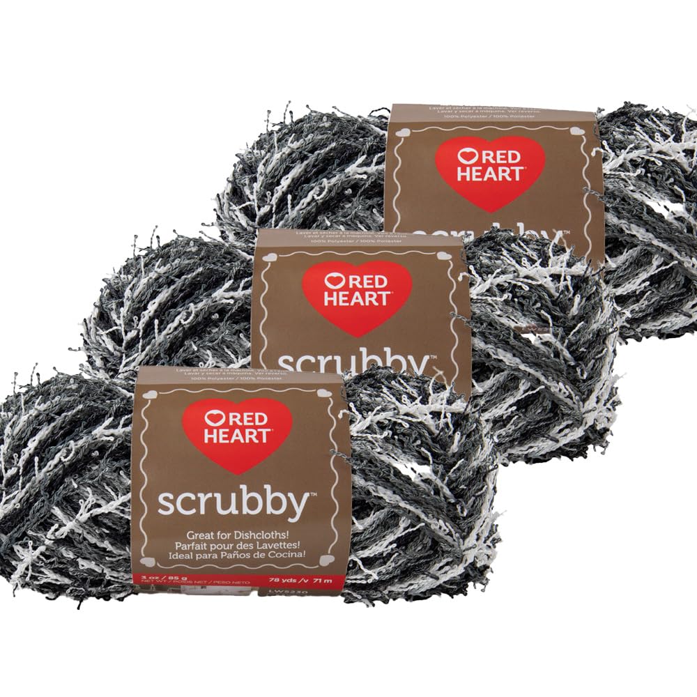 Amazon.com: Red Heart 3 Pack Scrubby Yarn – Polyester Specialty Yarn ...