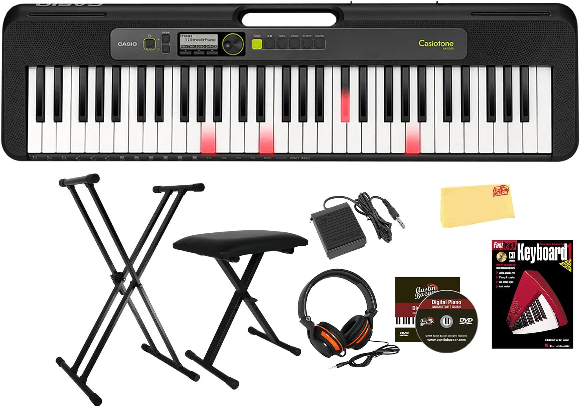 Amazon.com: Casio LK-S250 Casiotone 61-Key Portable Keyboard Bundle ...