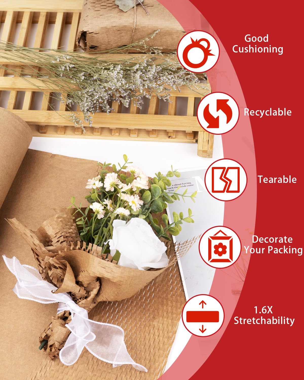 Snapklik.com : Honeycomb Packing Paper Wrap 15” X 32, Brown Recycled ...