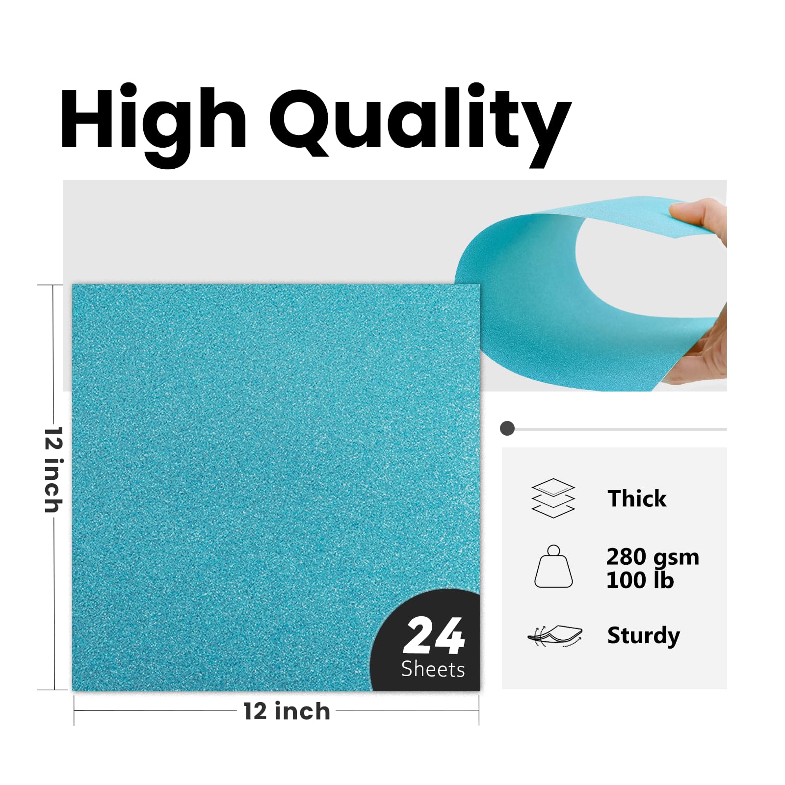 Snapklik.com : Blue Glitter Cardstock 12x12 Double-Sided 24 Sheets ...