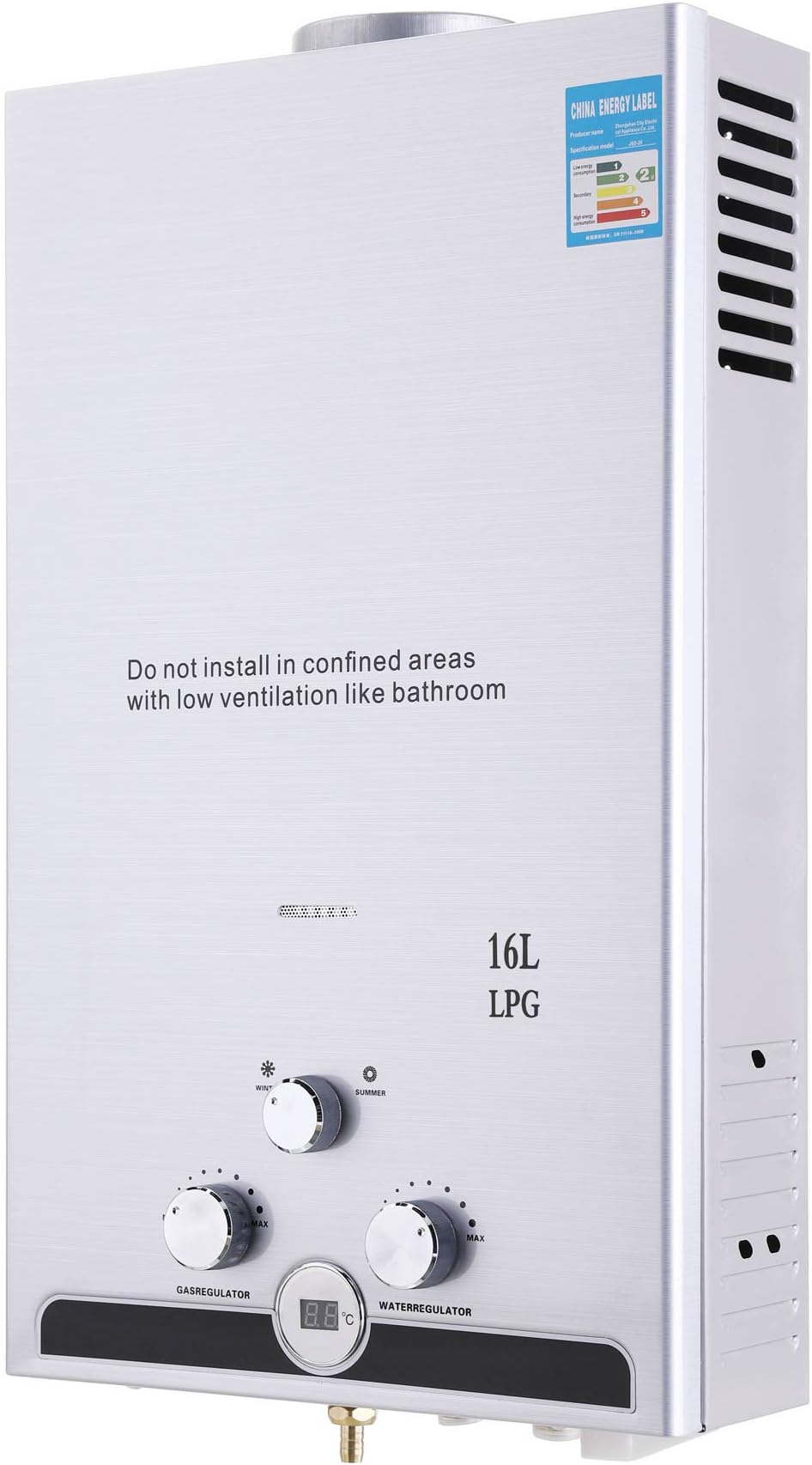 Z ZELUS 16L LPG Hot Water Heater 32KW Stainless Steel Liquefied ...