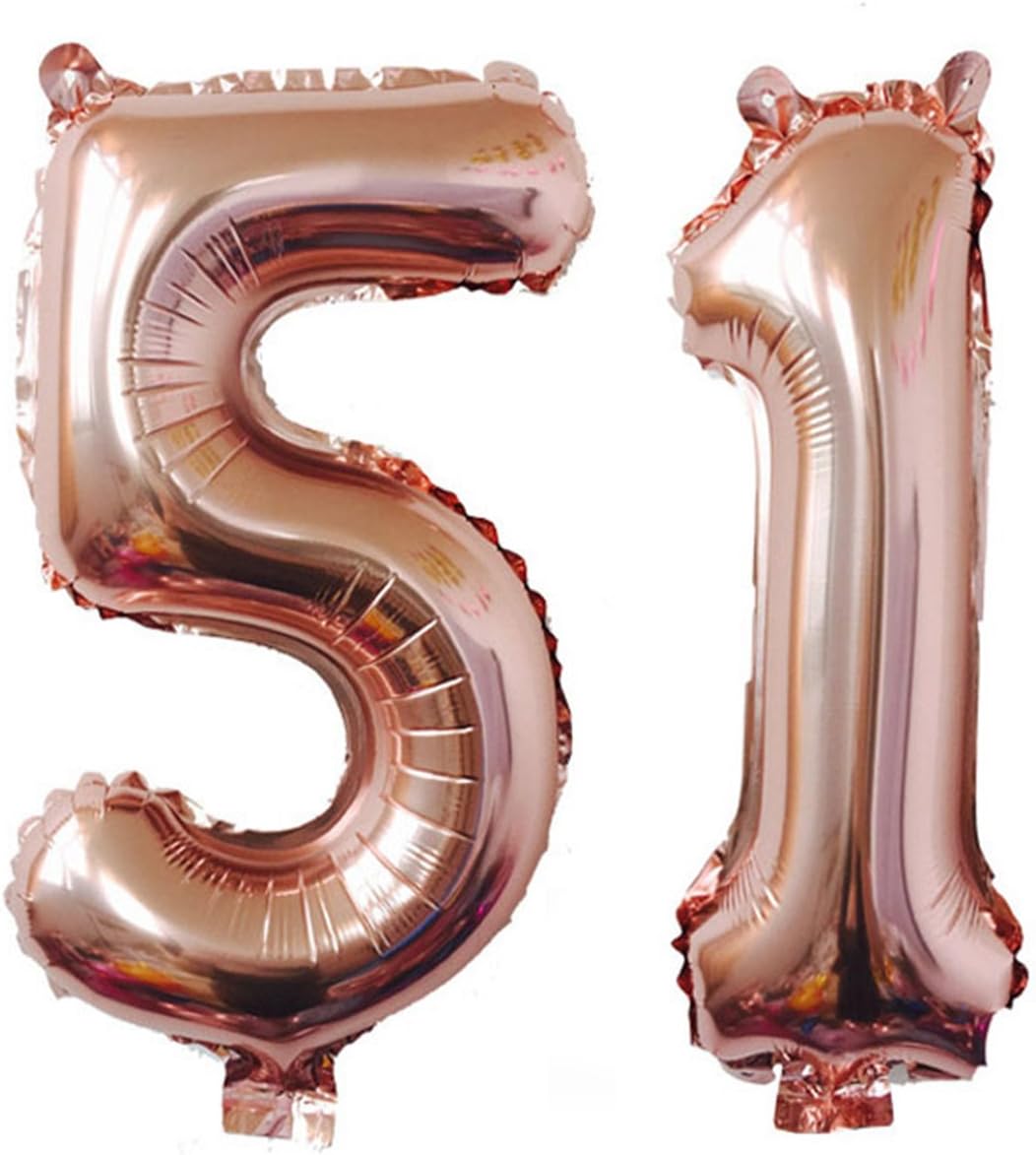 Amazon.com: 40inch Rose Gold Foil 51 Helium Jumbo Digital Number ...