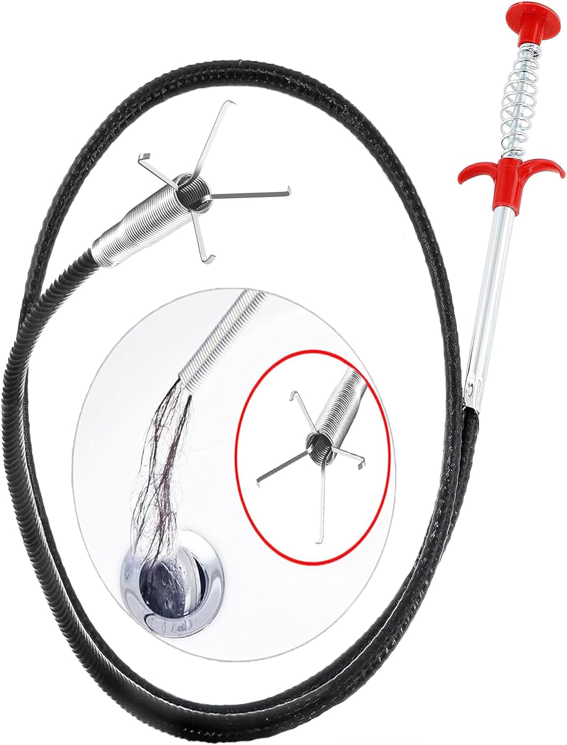 61 Inch Drain Snake Hair Drain Clog Remover Tool - Sink Drain Cleaner ...