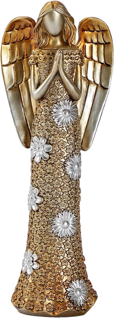 Amazon.com: gulploug Praying Angel Statue 10 Inch Gold Resin Angel ...