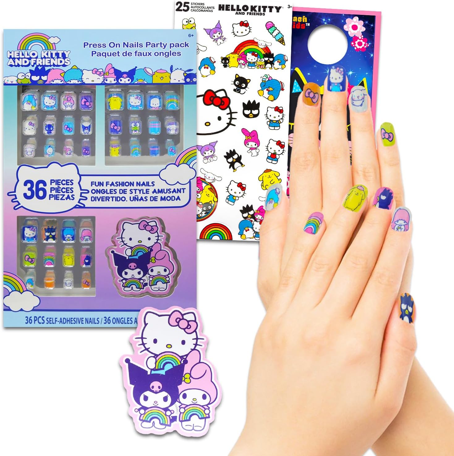 Amazon.com: Hello Kitty and Friends Press-On Nails for Kids - Bundle ...