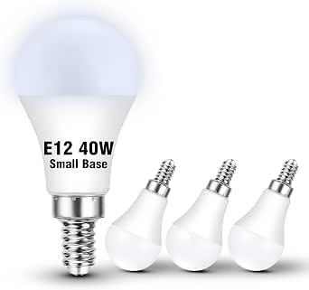 E12 LED Candelabra Light Bulb, 40W Equivalent Daylight White 5000K, 4W ...