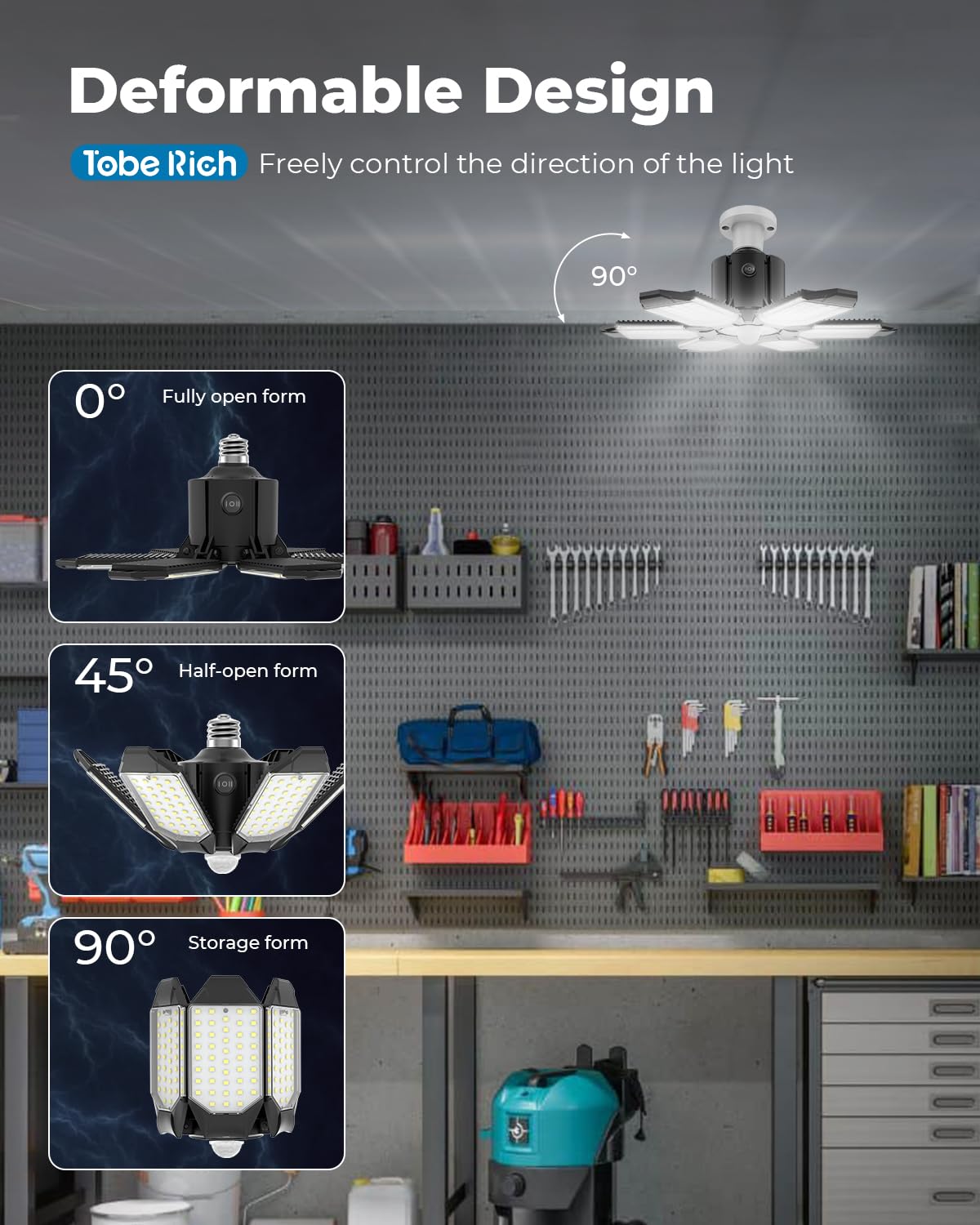 Snapklik.com : Toberich Motion Sensor Garage Light, Ultra Bright 200W ...