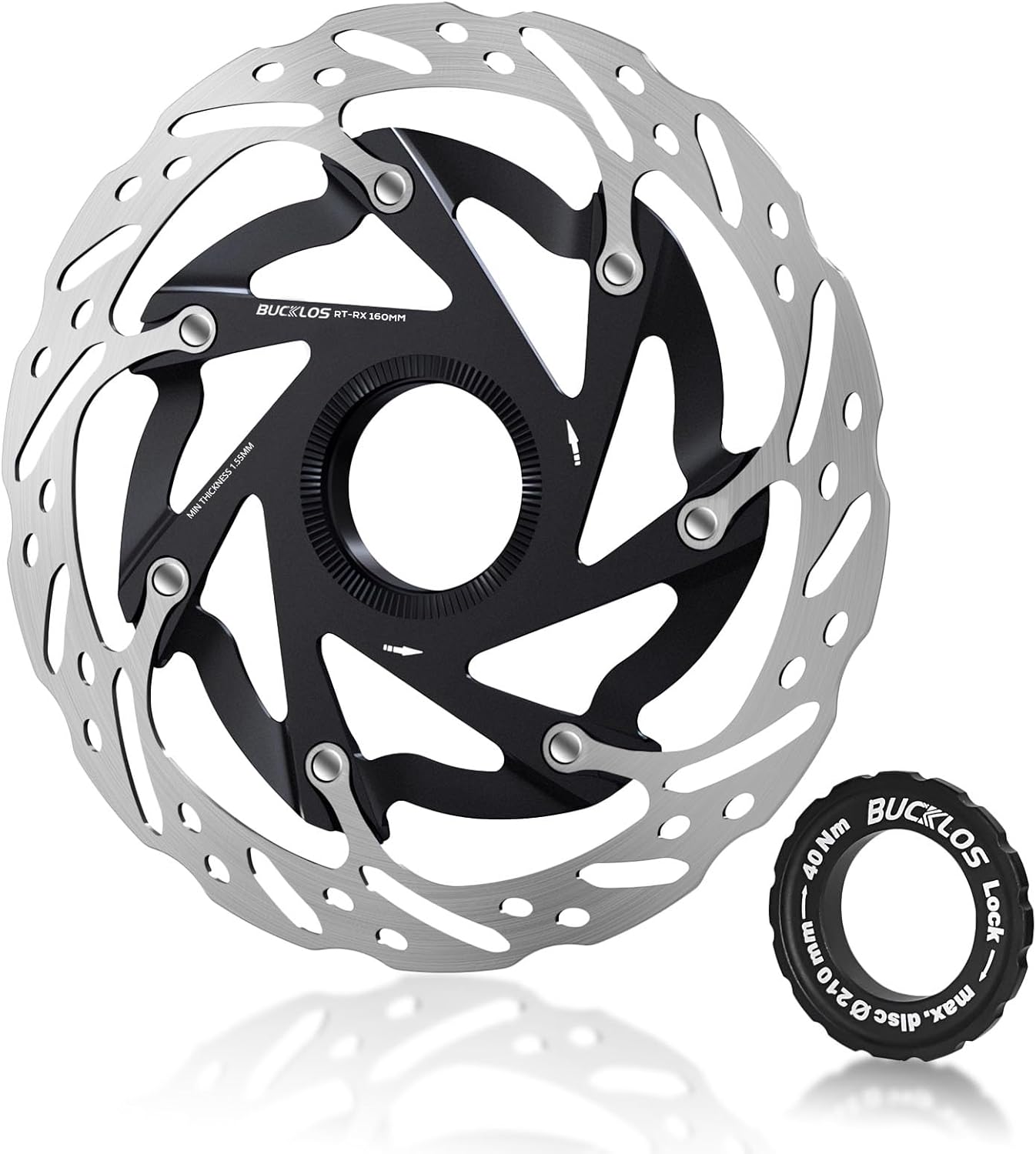 Amazon.com: BUCKLOS Centerlock 160mm Bike Disc Brake Rotor - Mountain ...