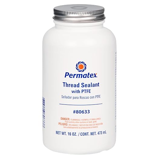 Permatex Thread Sealant 14D with PTFE, 473ml Can, red, 16 Ounce (80633 ...