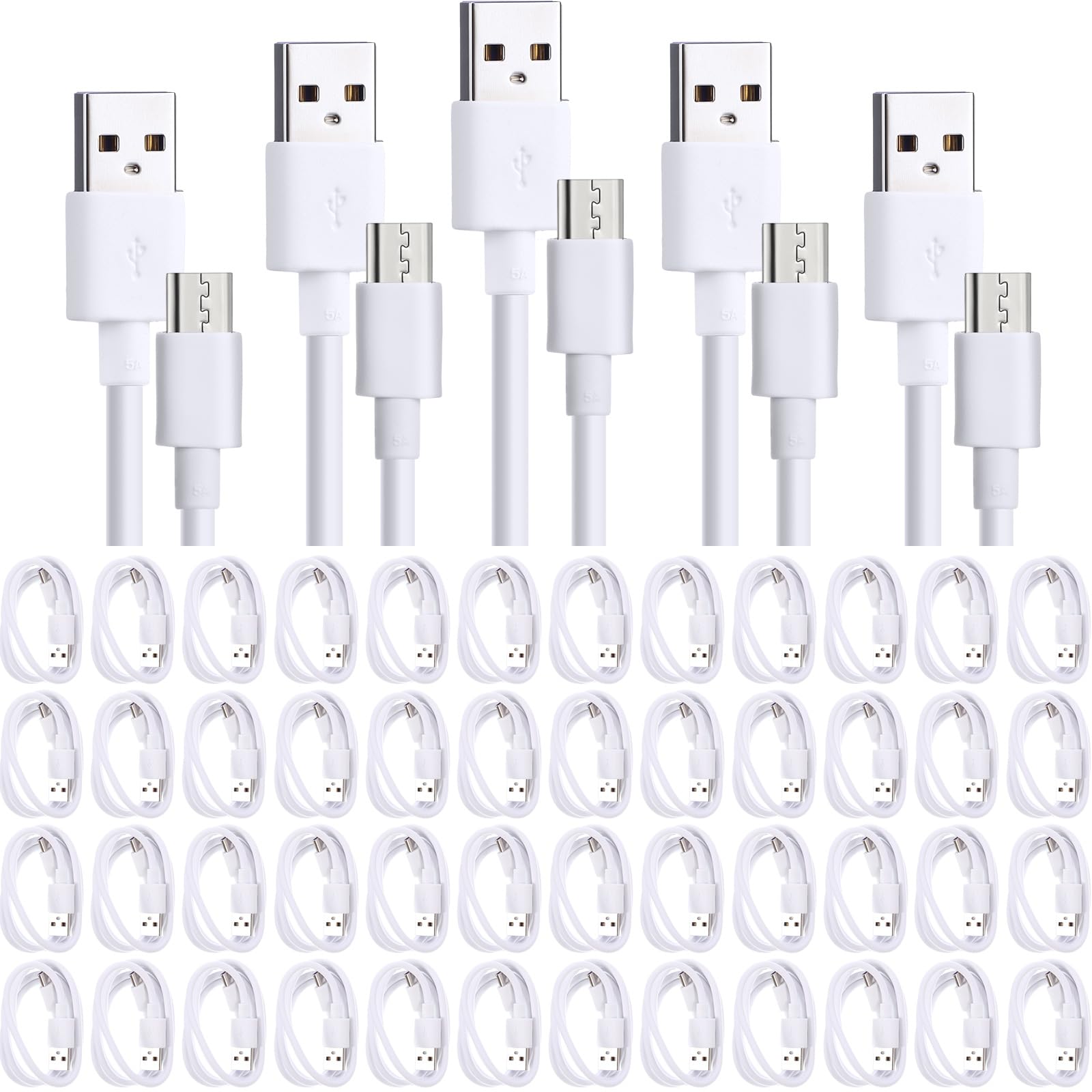 Amazon.com: Kanayu 50 Pcs Micro USB Cable Bulk, 3.3 Ft Fast Charging ...