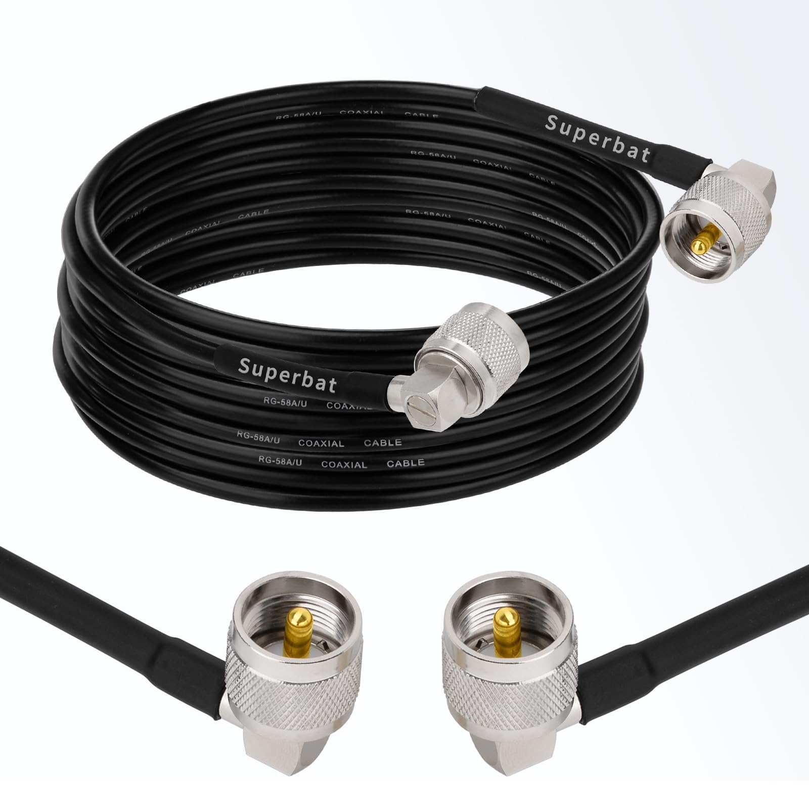 Snapklik.com : CB Coax Cable Right Angle 15FT UHF PL-259 Male To Male ...