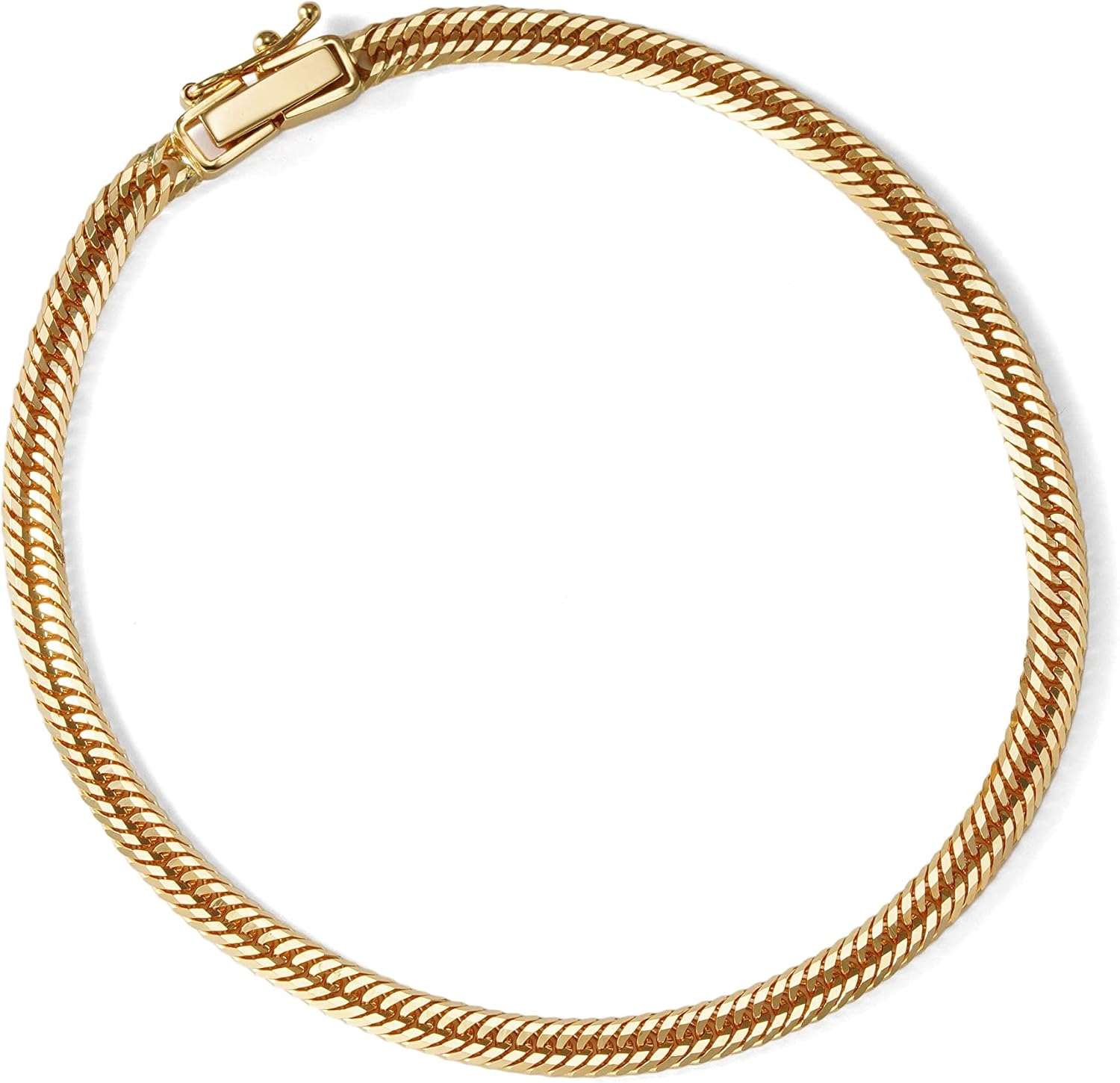 Amazon.co.jp: K18 18金 喜平 ブレスレット 12面トリプル 約4.9g 17cm 3.1mm幅 K18刻印入り ゴールド チェーン レディース : ファッション