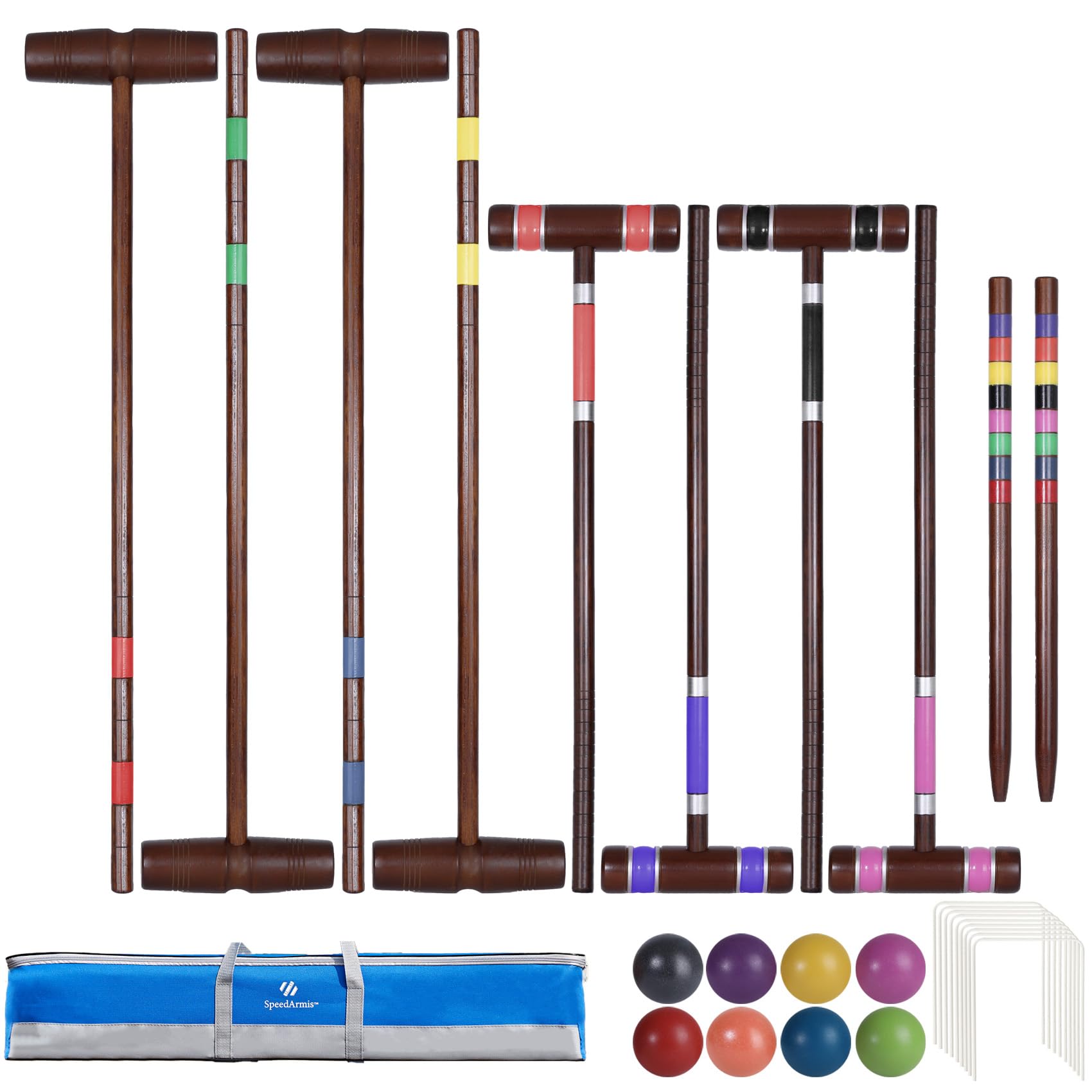 Amazon.com: SpeedArmis Deluxe 8 Players Croquet Set with 32In ...