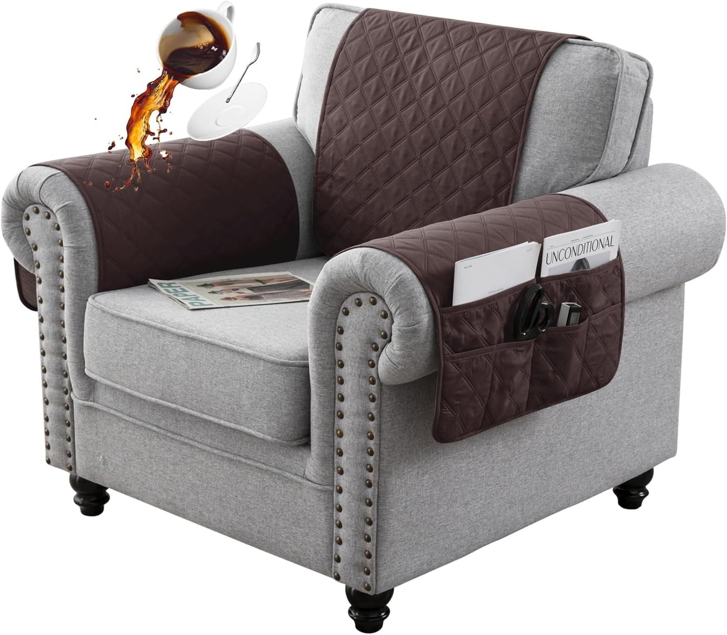 Amazon.com: EXTLEZSA Armchair Arm Cover, Headrest Cover for Recliner ...