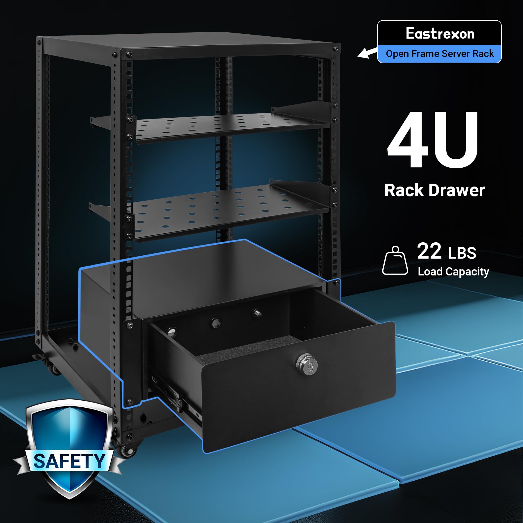 Snapklik.com : 4U Rack Mount Drawer, Server Rack Drawer w/Combination ...