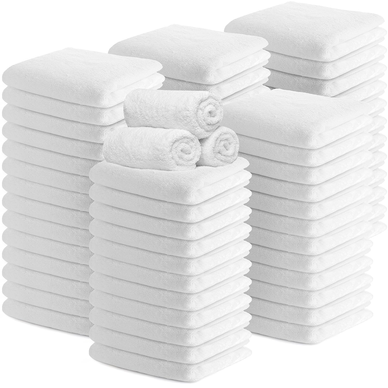 Amazon.com: Buryeah 50 Pieces Wash Cloths Bulk Face Cloths Cotton ...