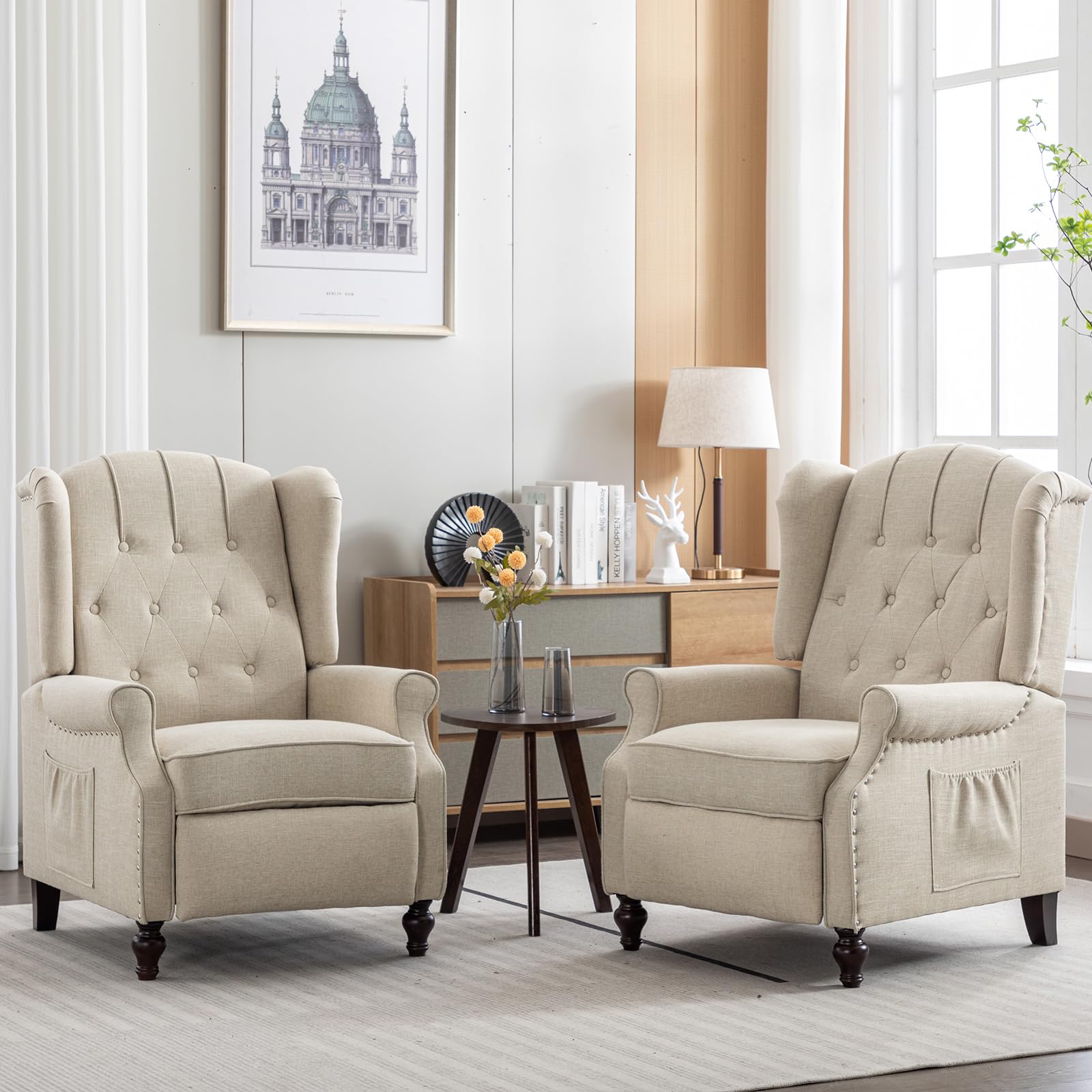 Amazon.com: Oprisen Push Back Recliner Mid-Century Modern Accent Chair ...