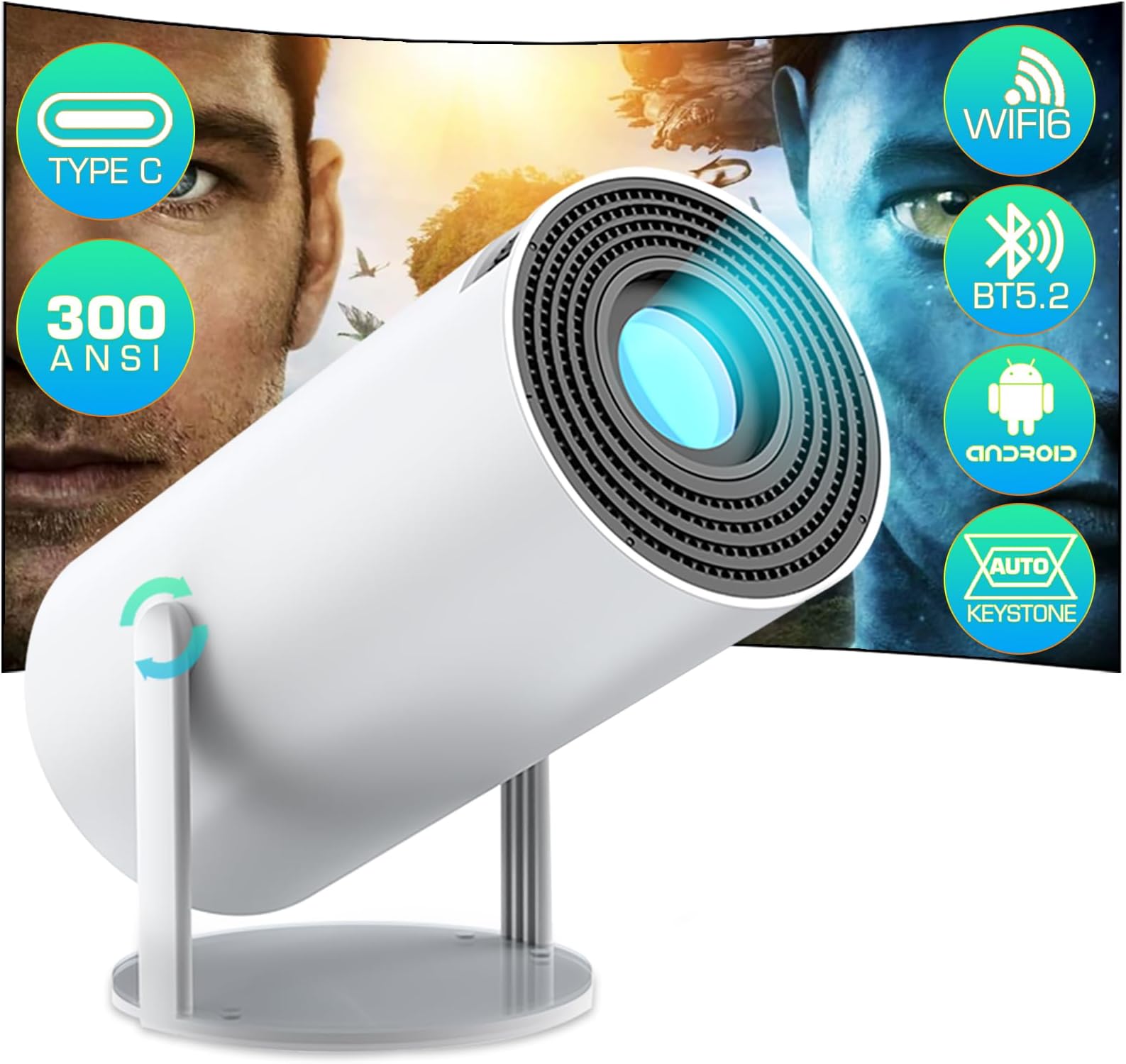 Amazon.com: projector, 4K 1080P Full HD projector with wifi6 and ...