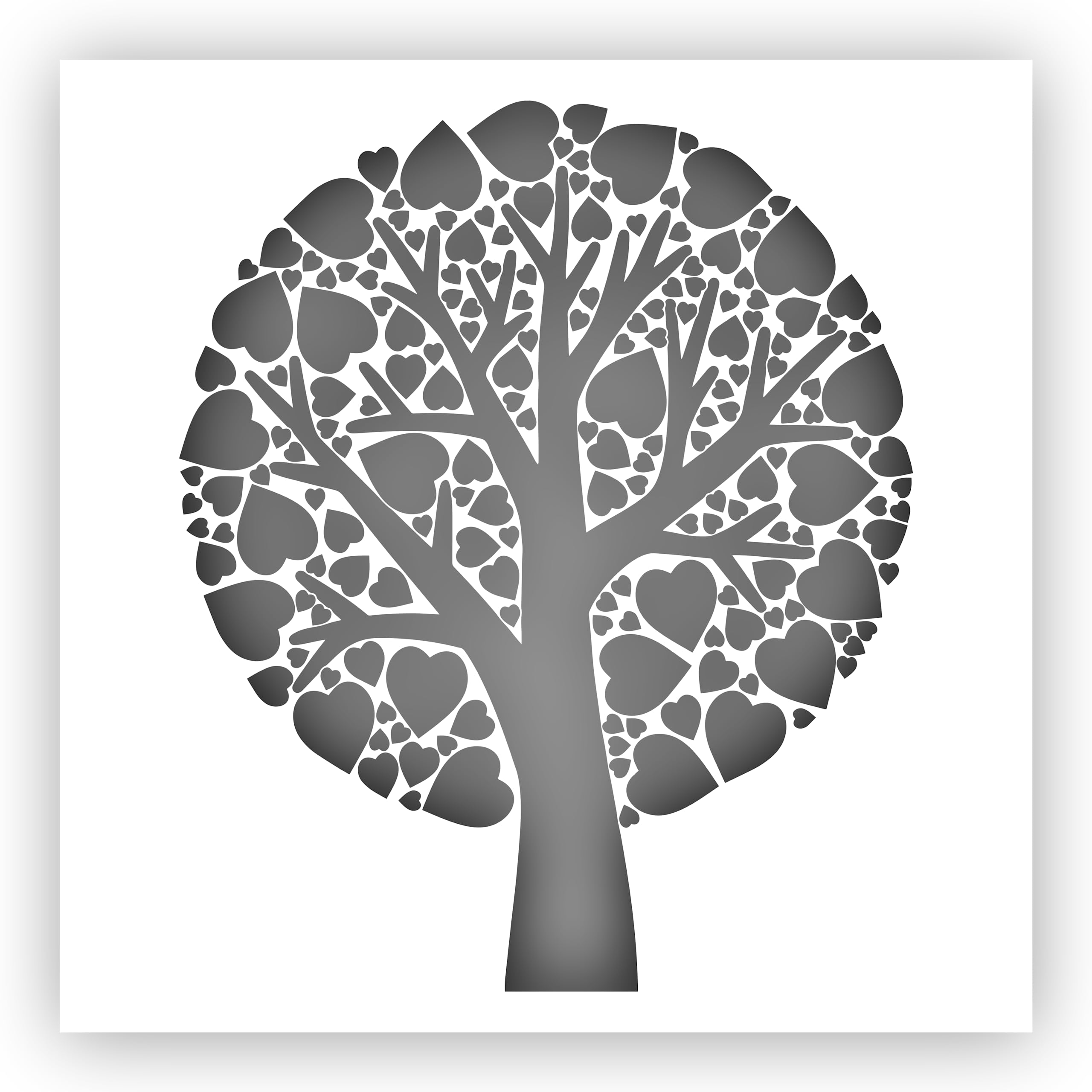Heart Tree #1 Valentine Stencil - Choose a Size - Laser-Cut Reusable ...