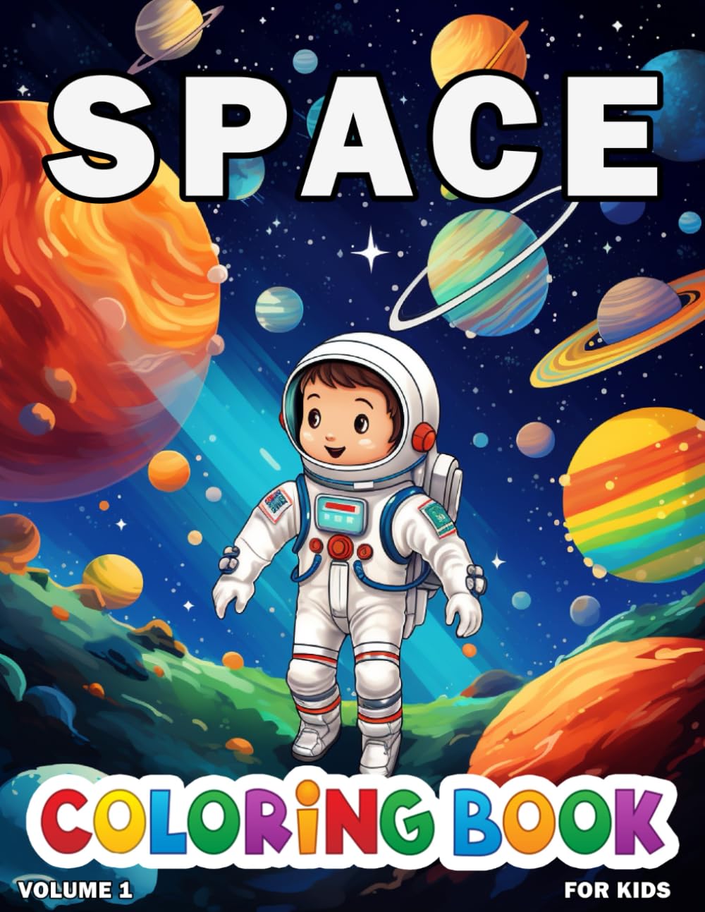 Amazon.com: Space Coloring Book for Kids: Simple Planets and stars ...