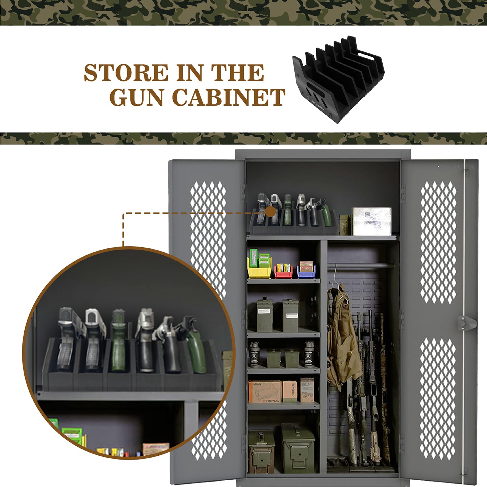 Snapklik.com : 4 Gun Slots Pistol Rack, Soft Foam Gun Safe Pistol ...