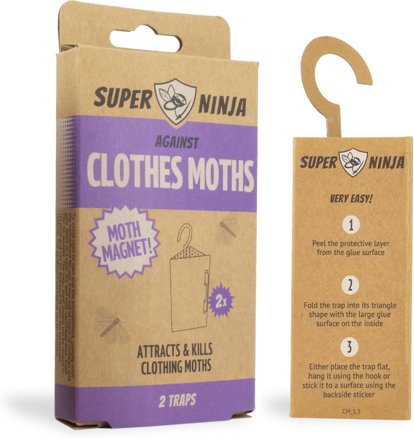Super Ninja Clothing Moth Killer - 2 Traps - Highly Effective and ...