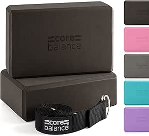 Core Balance Yoga Blocks Set Of 2 High Density EVA Foam with Adjustable ...