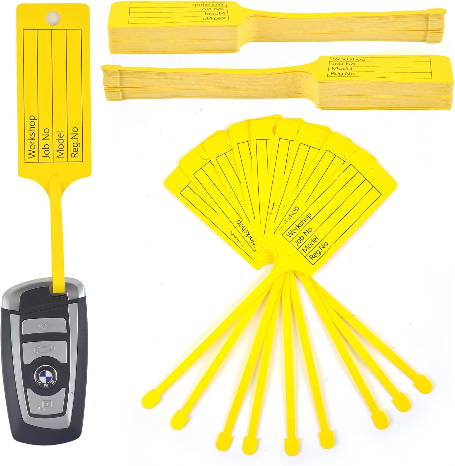 Amazon.com : 100 Pack Key Tags with Labels Yellow Car Key Tags for ...