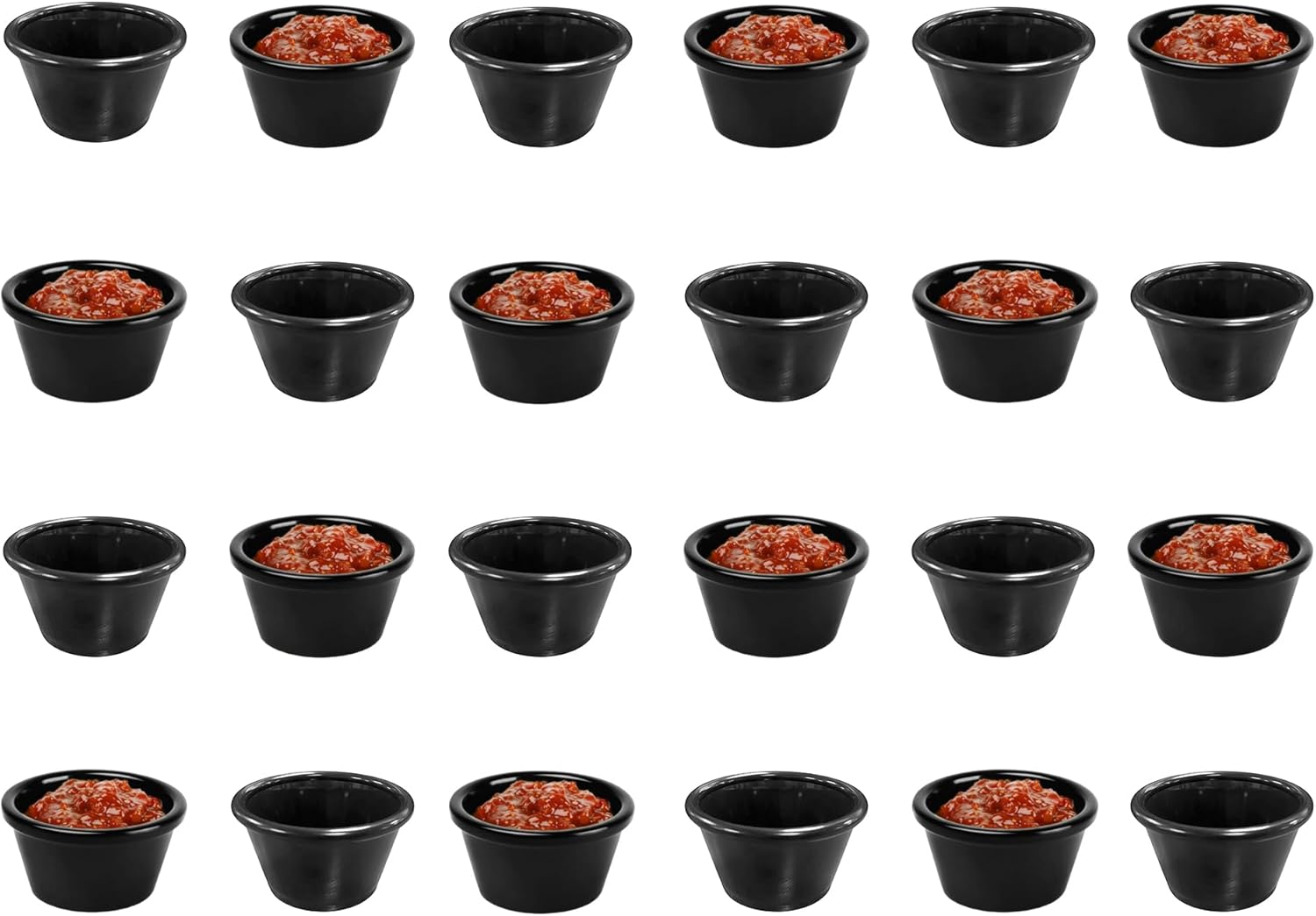 Chabrias Pack of 24 Plain Traditional Ramekins Condiment Pots, Sauce ...