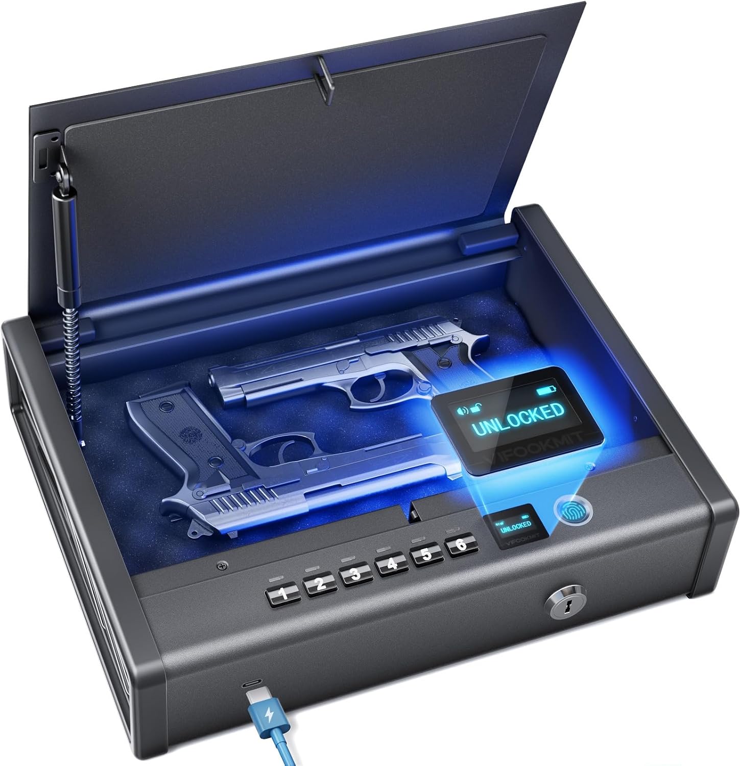 Amazon.com: VIFOOKMIT Gun Safe,Biometric Gun Safes for Pistols with 36 ...