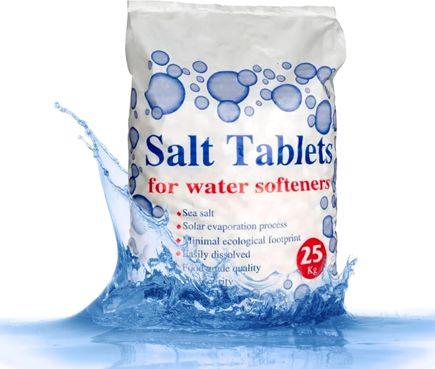 High Purity Sea Salt Water Softener Salt Tablets 25kg (1 Bag), Softens ...