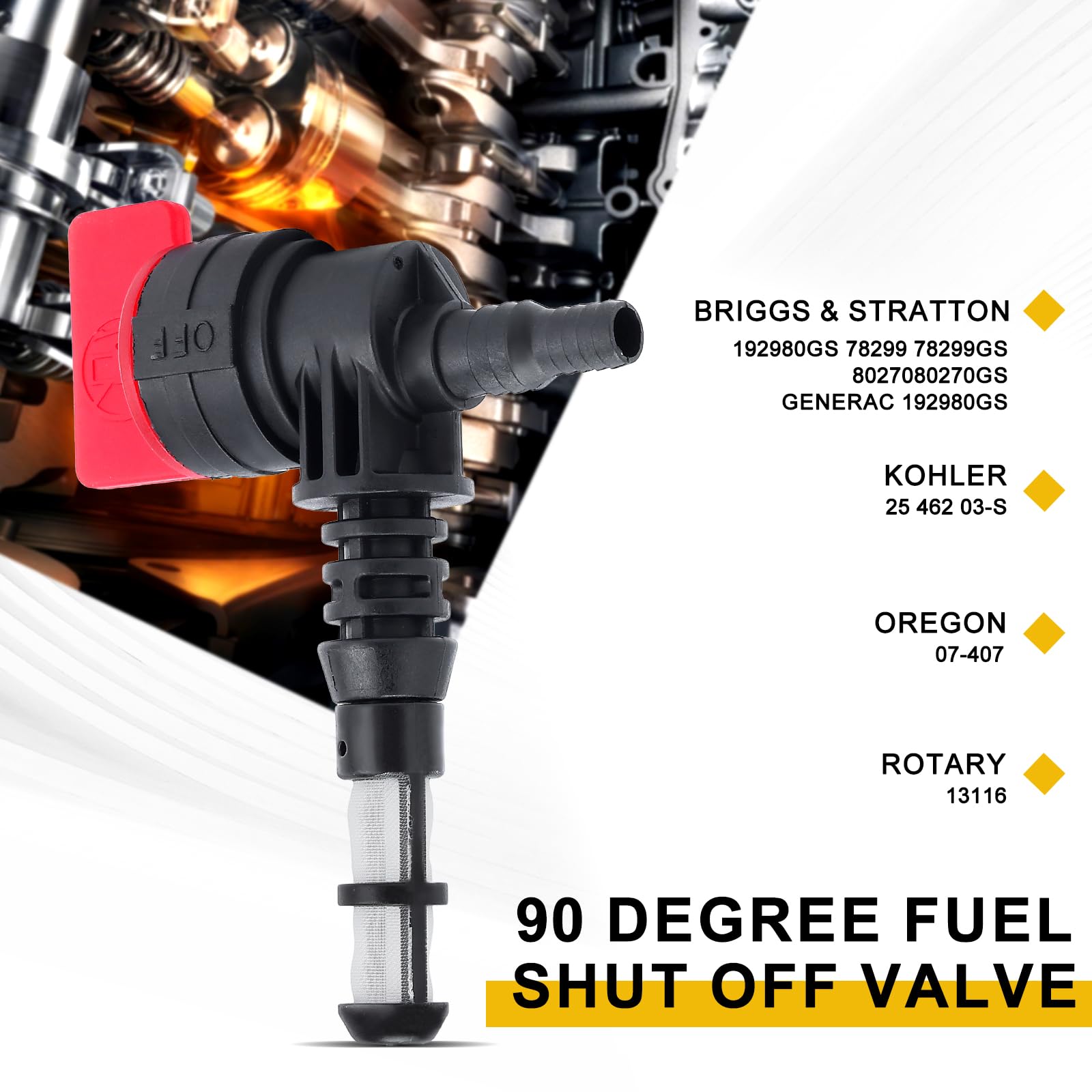 Snapklik.com : 192980GS 90 Degree Fuel Shut Off Valve Grommet For ...