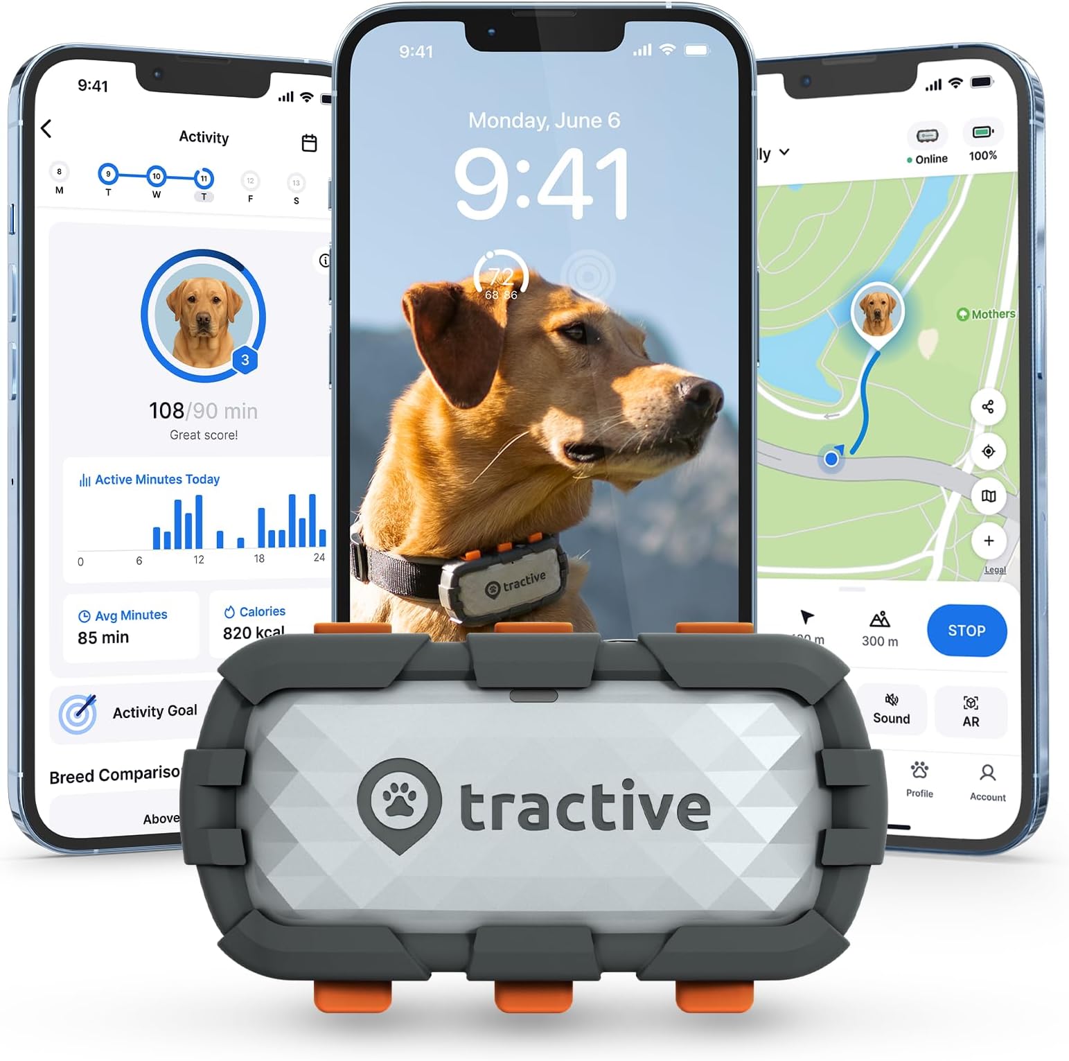 Tractive XL Smart Dog GPS Tracker | Live Pet Tracker with Virtual Fence ...