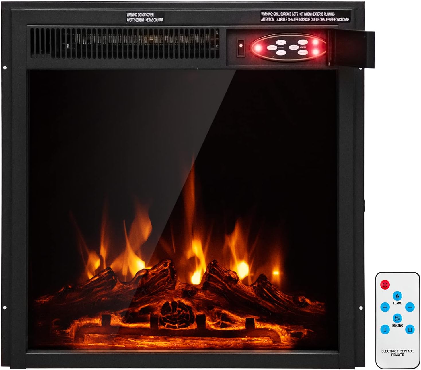 GOFLAME Inserto eléctrico de chimenea de 22 pulgadas calentador de ...