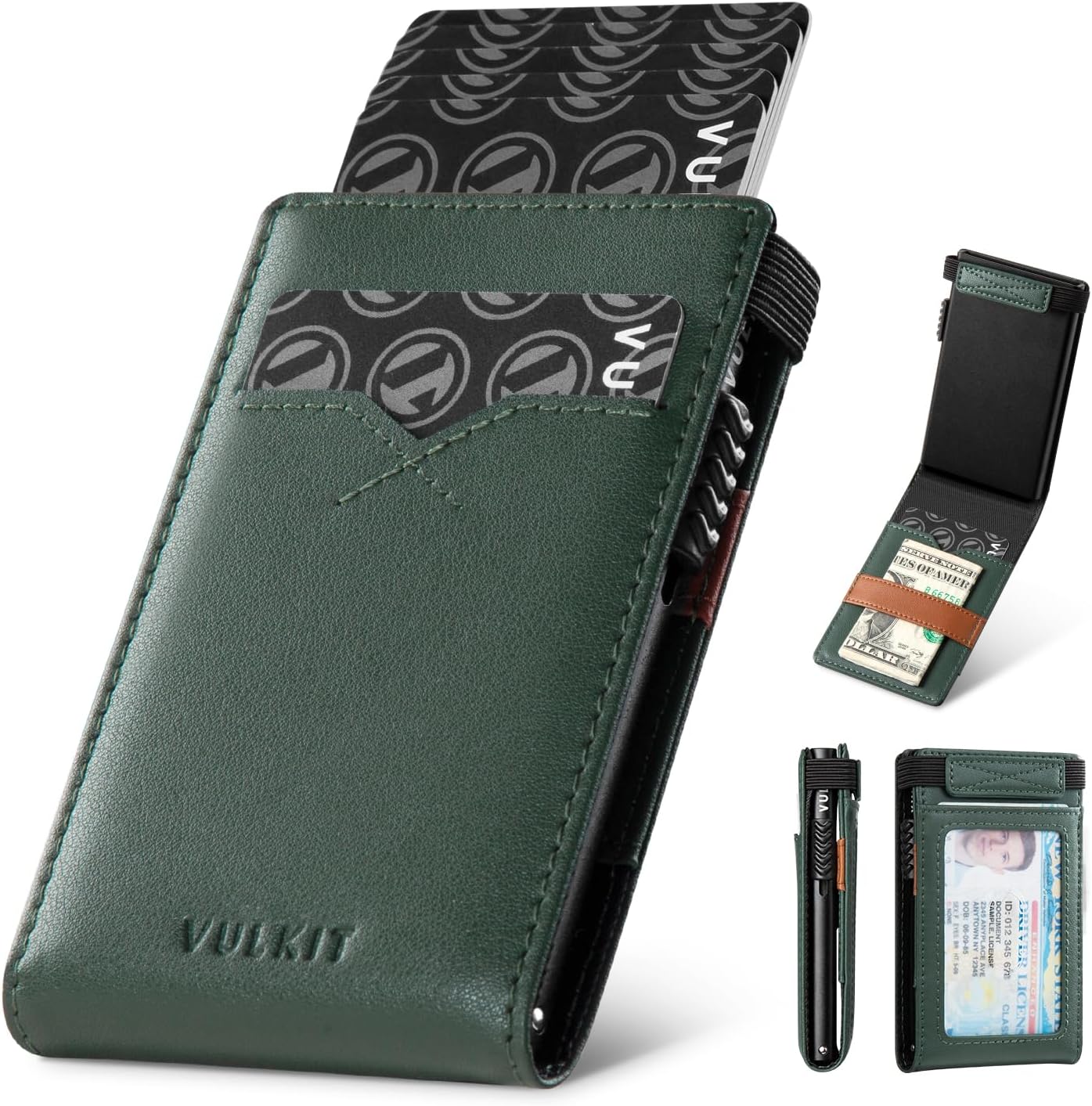 Amazon.com: VULKIT Minimalist Wallet with Money Band RFID Wallet for ...