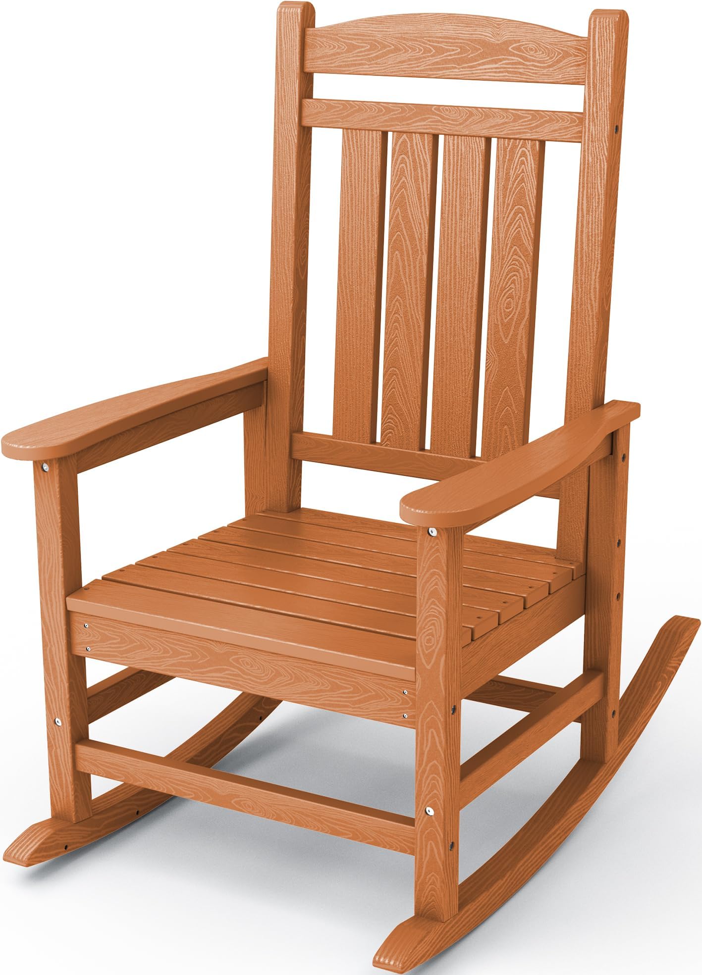 Amazon.com: CASUNER Wooden Rocking Chair Outdoor with 350lbs Weight ...