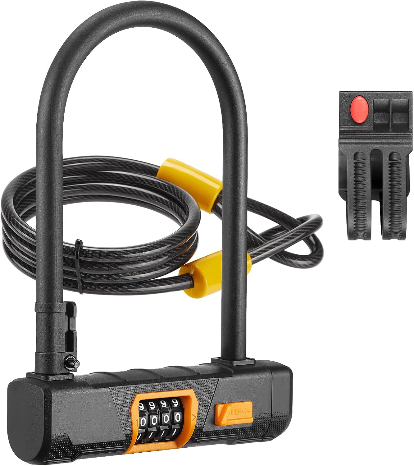 Amazon.com: KEMIMOTO Bike U-Lock, Bicycle U Combination Lock with Cable Heavy Duty Anti-Theft ...