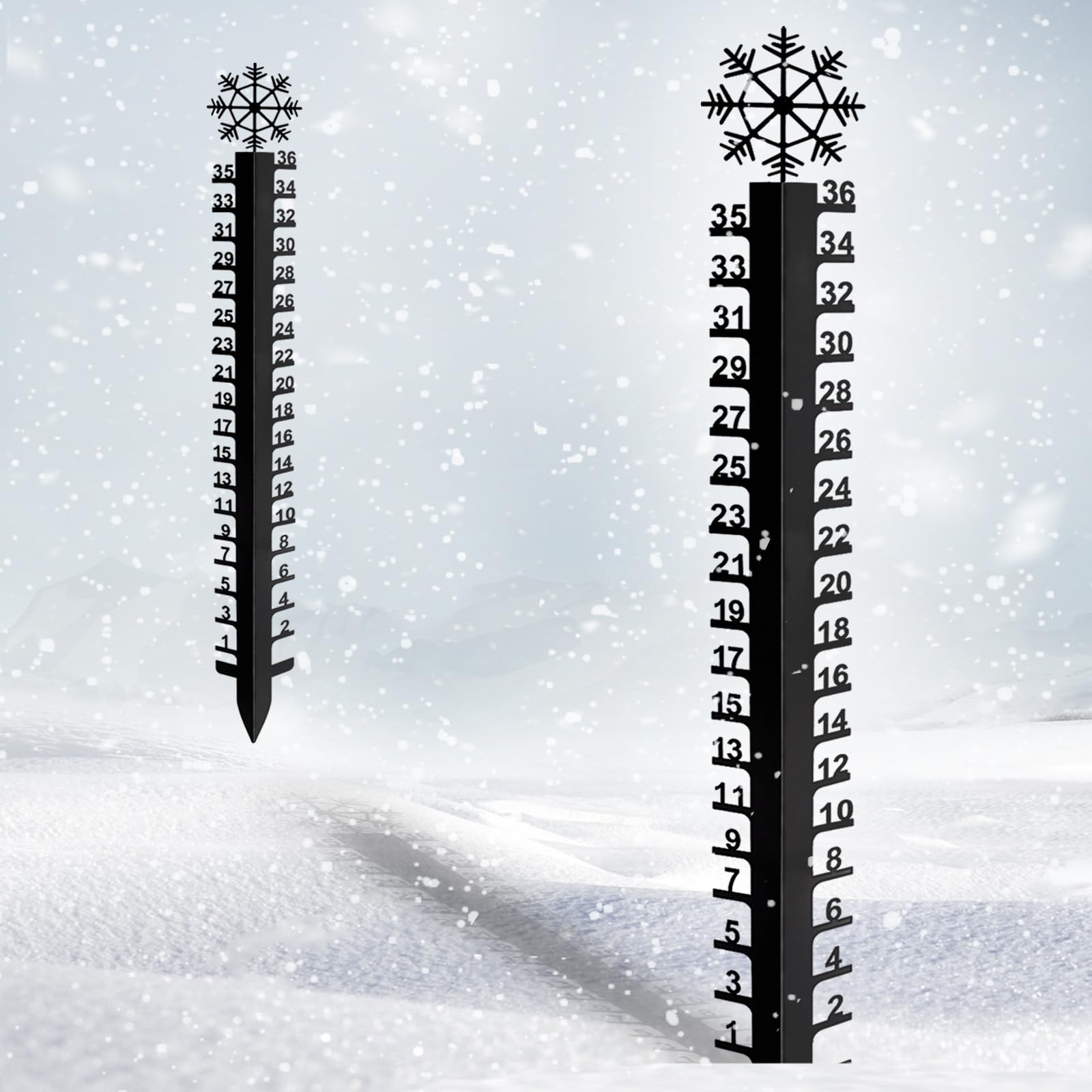 36 inch Snow Gauge Outdoor,Snowflake Iron Art Snow Gauge,Metal Snow ...
